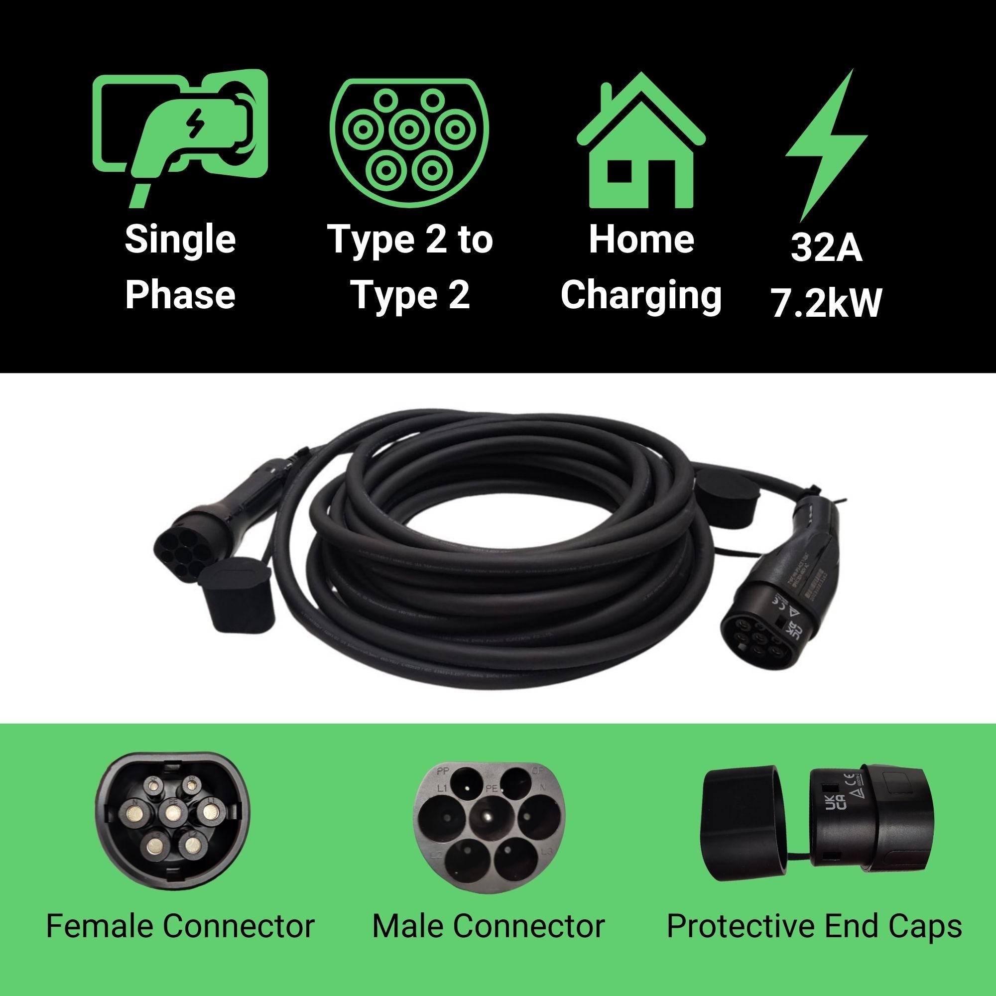 Vauxhall Vivaro-e EV Charging Cable | Fast & Free UK Delivery
