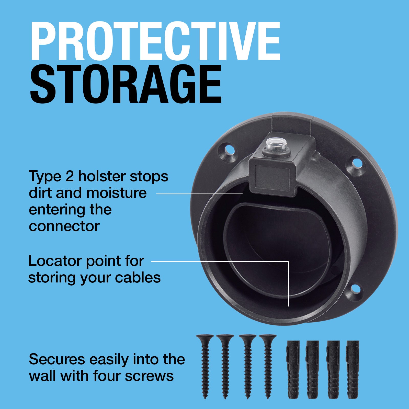 RING Type 2 Wall Holster for EV charging cables